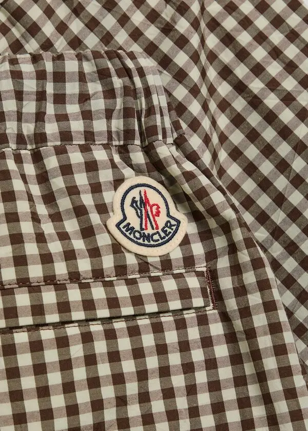 Moncler Gingham Cotton-blend Shorts - Grey