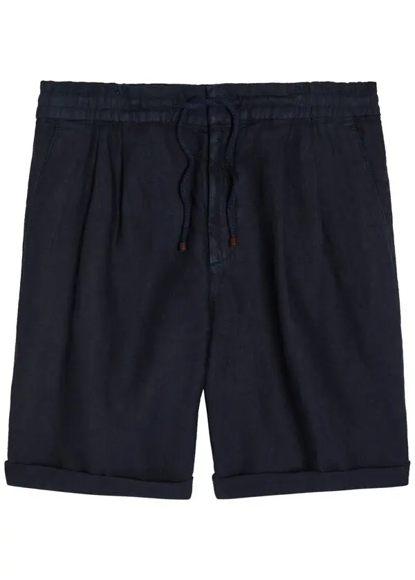 Brunello Cucinelli Linen Bermuda Shorts - Navy