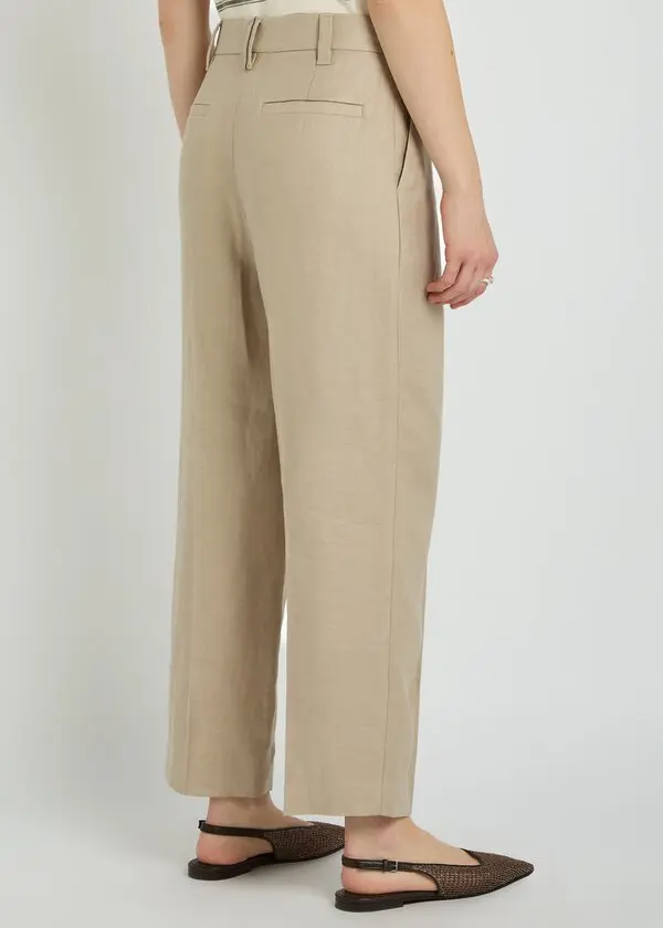 Brunello Cucinelli Straight-leg Linen Trousers - Beige