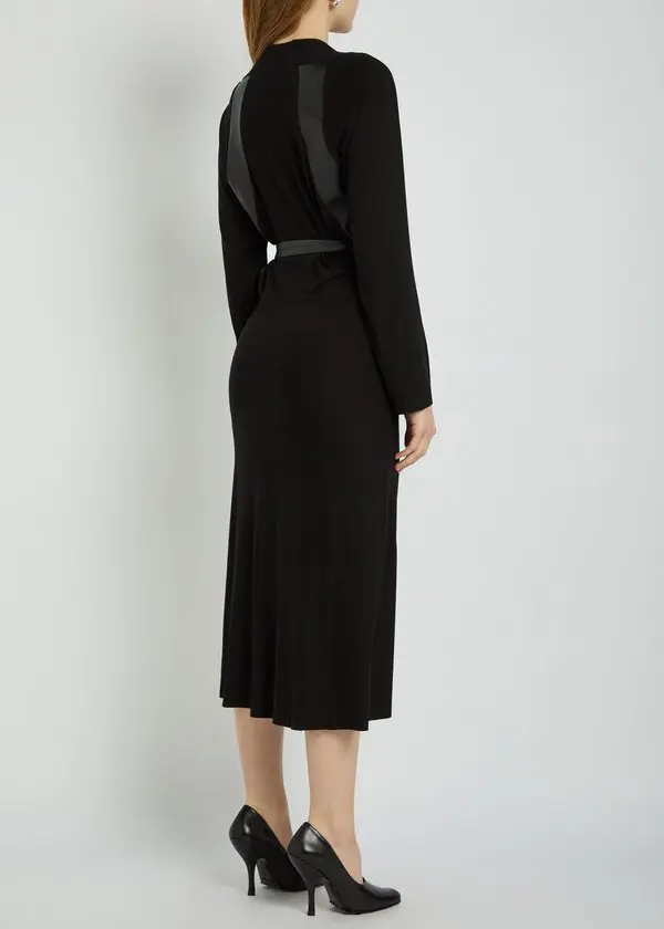 AARON ESH Belted Jersey Midi Dress
