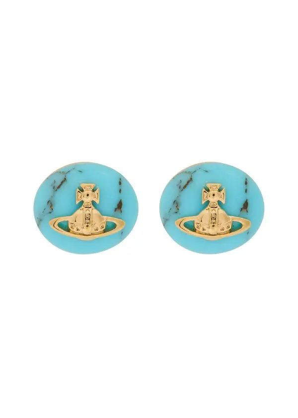 VIVIENNE WESTWOOD Maude Marble Orb Stud Earrings - Turquoise