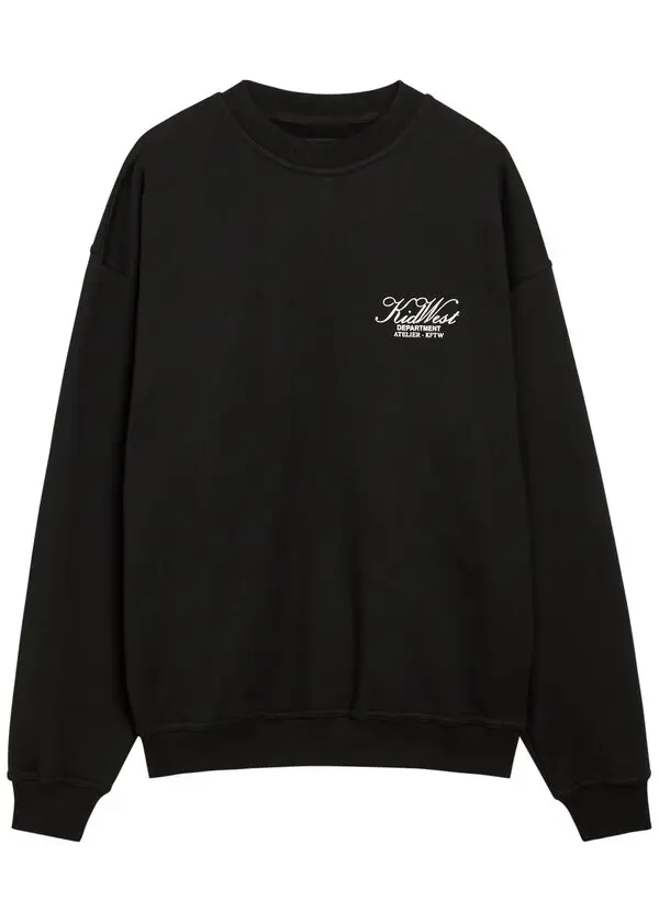 KIDWEST Logo-print Cotton Sweatshirt - Stone
