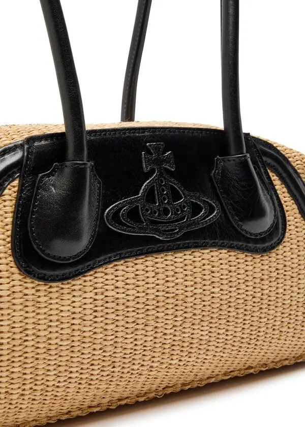 VIVIENNE WESTWOOD Shirley Small Leather And Raffia Holdall Bag