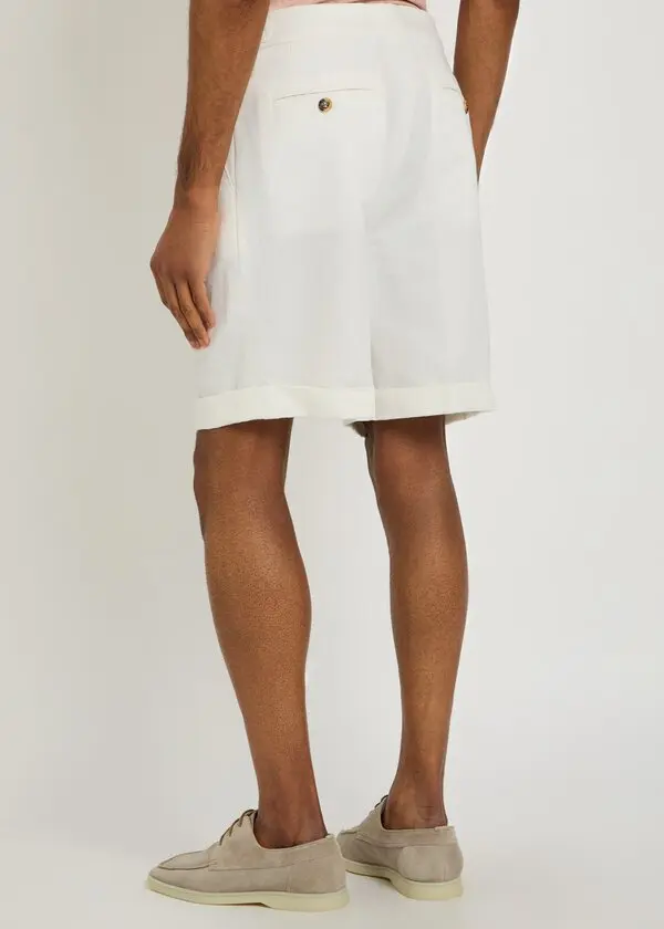 Brunello Cucinelli Cotton And Linen-blend Bermuda Shorts - Off White