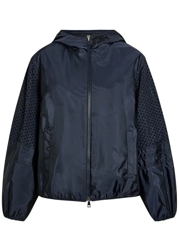 Moncler Zelkova Embroidered Nylon Jacket - Navy