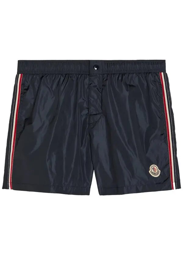 Moncler Logo Nylon Swim Shorts - Navy