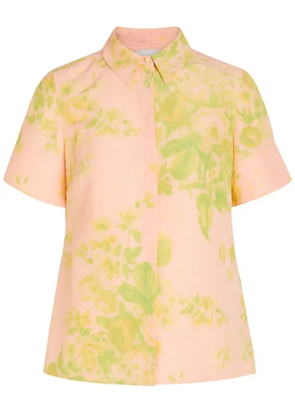 Erdem Floral-print Woven Shirt - Light Pink