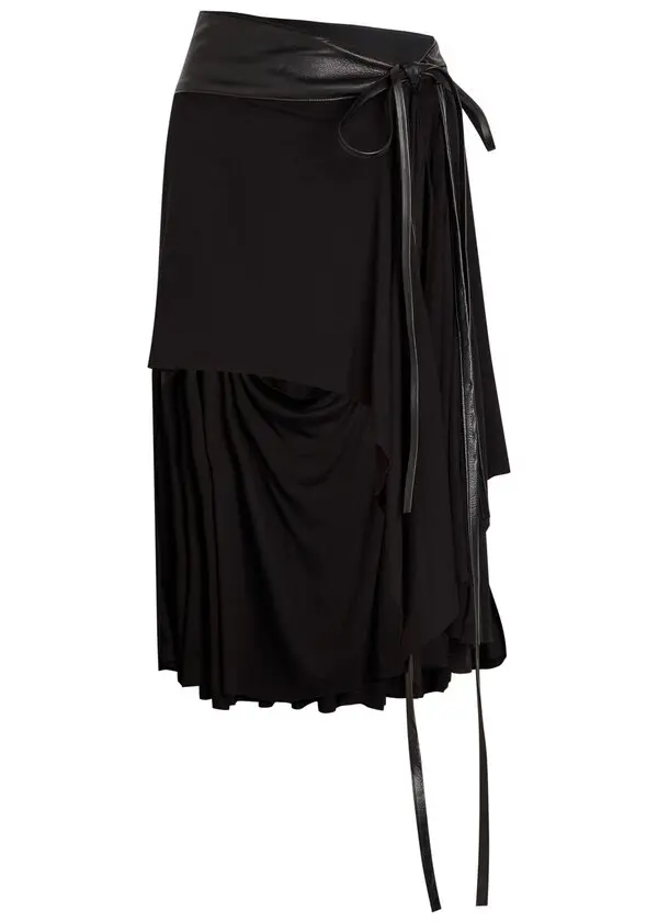 AARON ESH Belted Asymmetric Jersey Mini Skirt