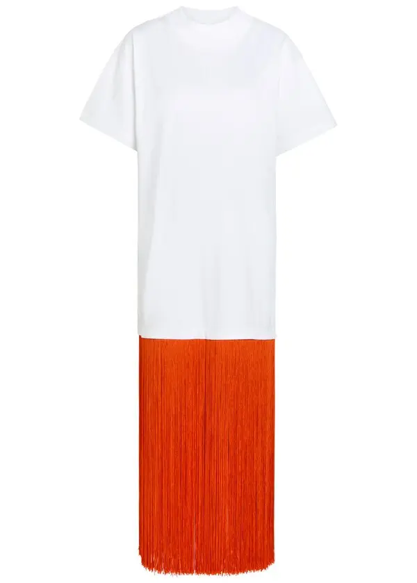 Alaïa Fringed Cotton T-shirt - White