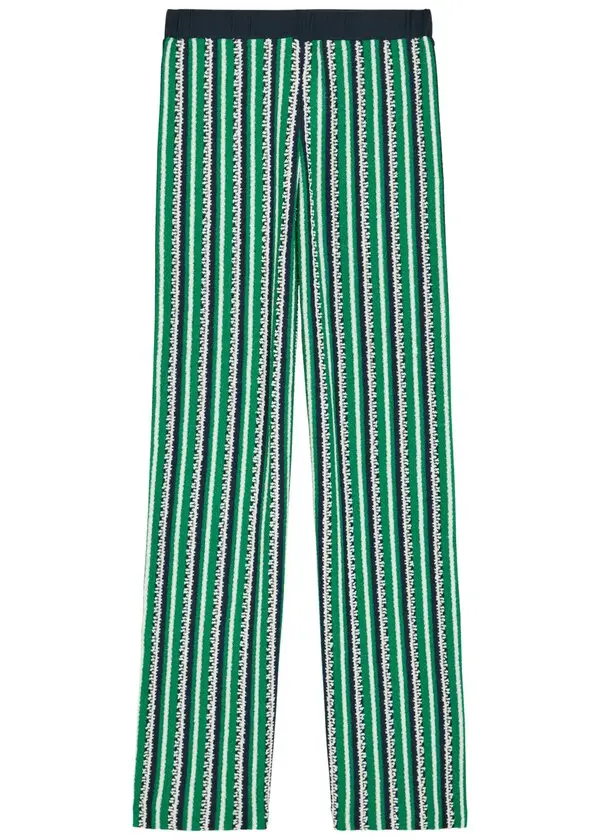 Simkhai Brenner Striped Knit Trousers - Green