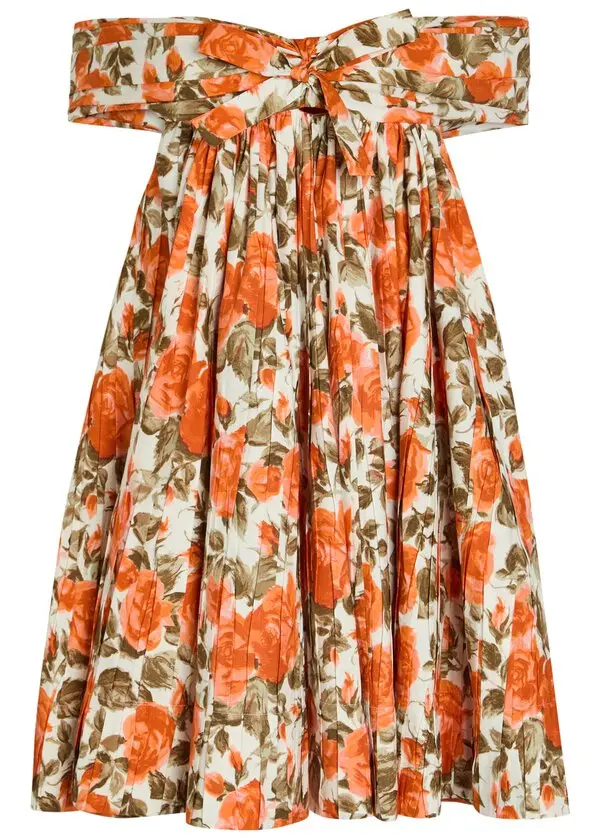Chloé Floral-print Mini Dress - Orange