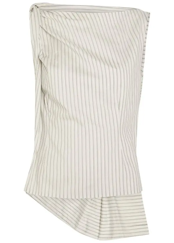 RÓHE Striped Silk And Cotton-blend Top - White