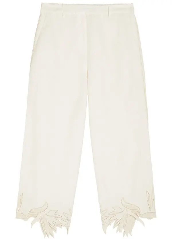 Simkhai Kallin Cropped Linen-blend Trousers - White