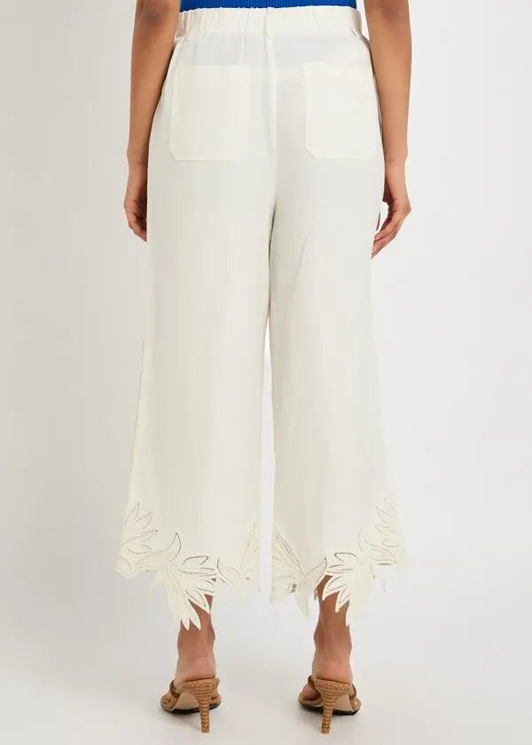 Simkhai Kallin Cropped Linen-blend Trousers