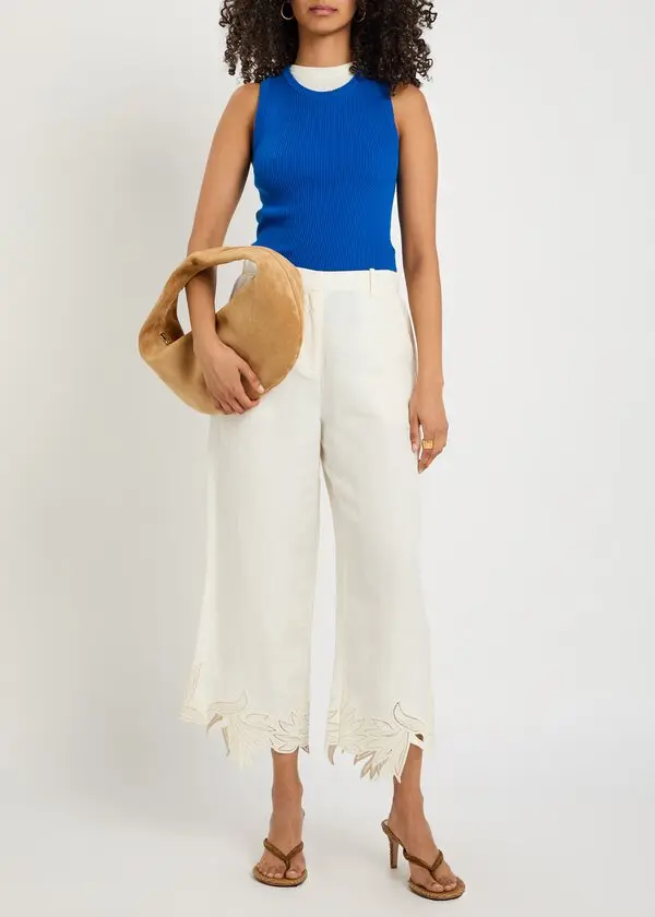 Simkhai Kallin Cropped Linen-blend Trousers