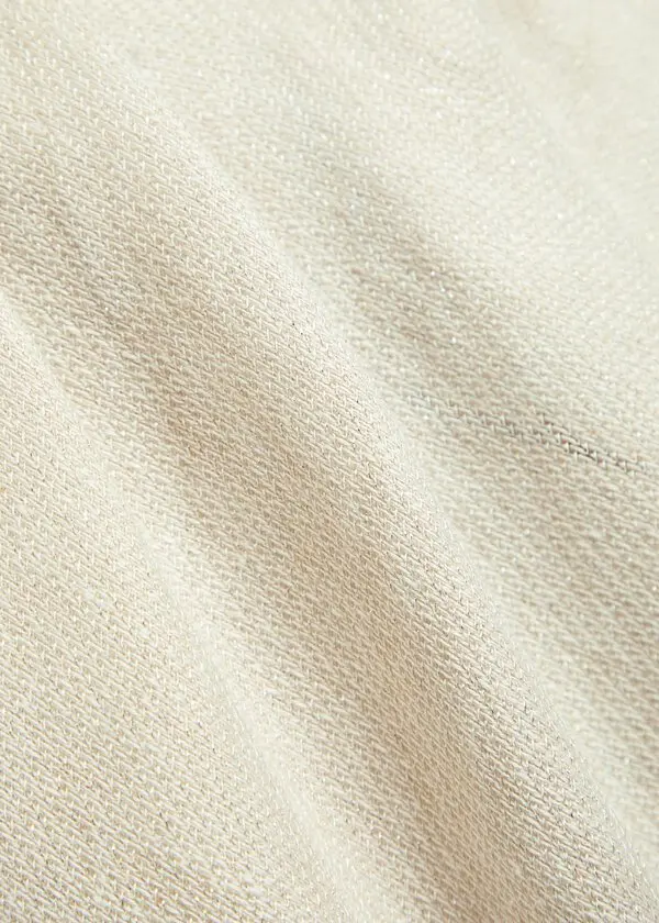 Brunello Cucinelli Metallic-knit Linen-blend Poncho