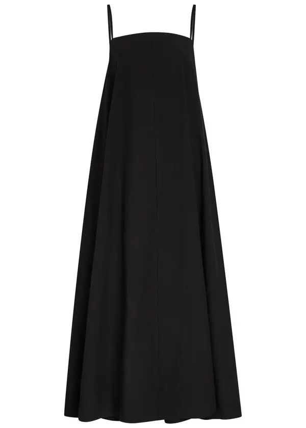 Studio Nicholson Gathered Cotton Midi Dress - Black
