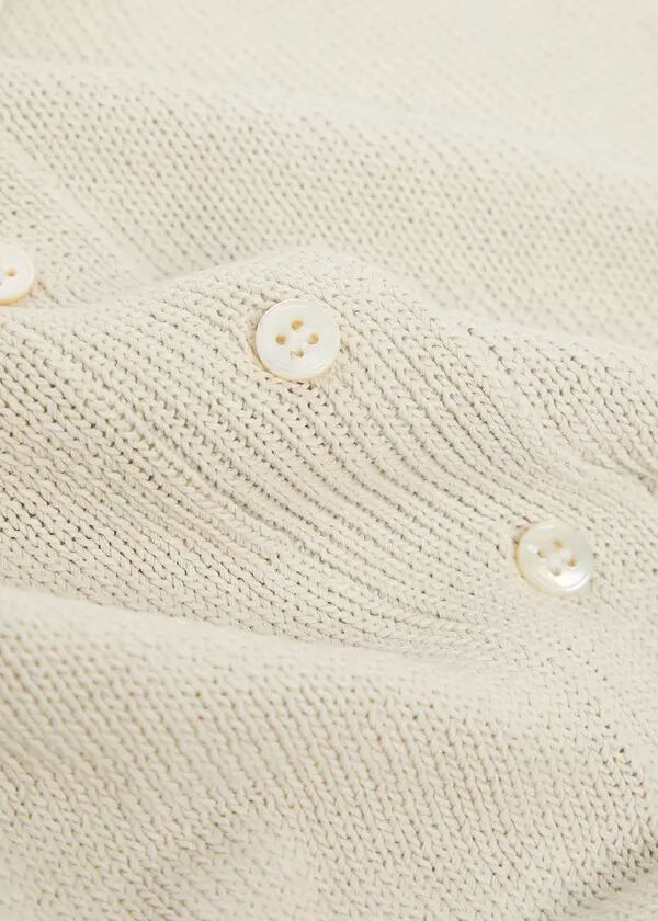 Studio Nicholson Fine-knit Polo Top - Beige