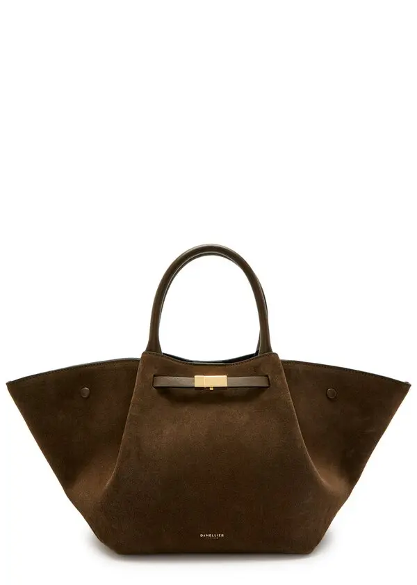 DEMELLIER The Midi New York Suede Tote Bag - Brown