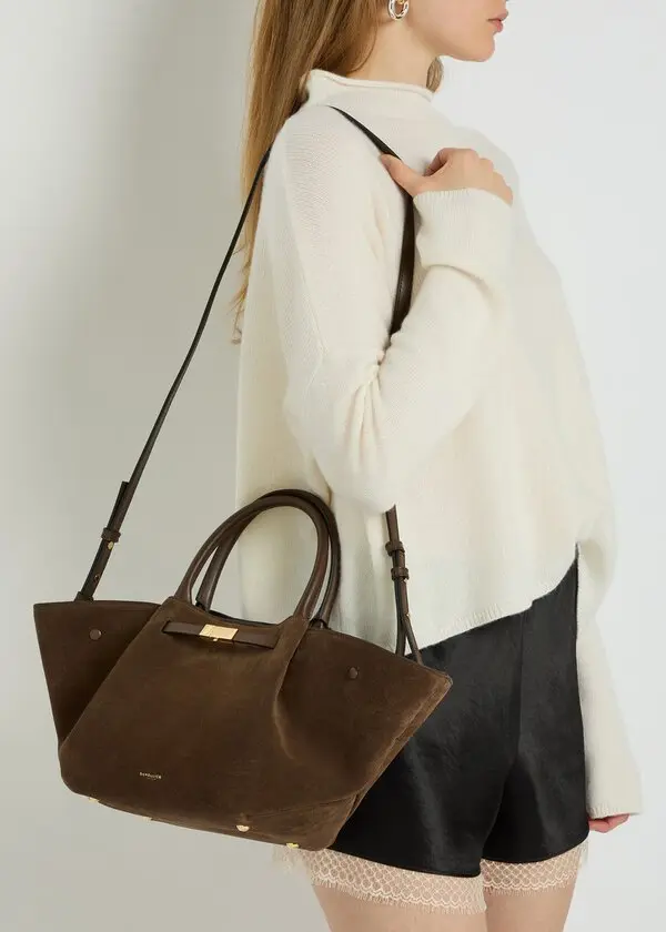 DEMELLIER The Midi New York Suede Tote Bag - Brown