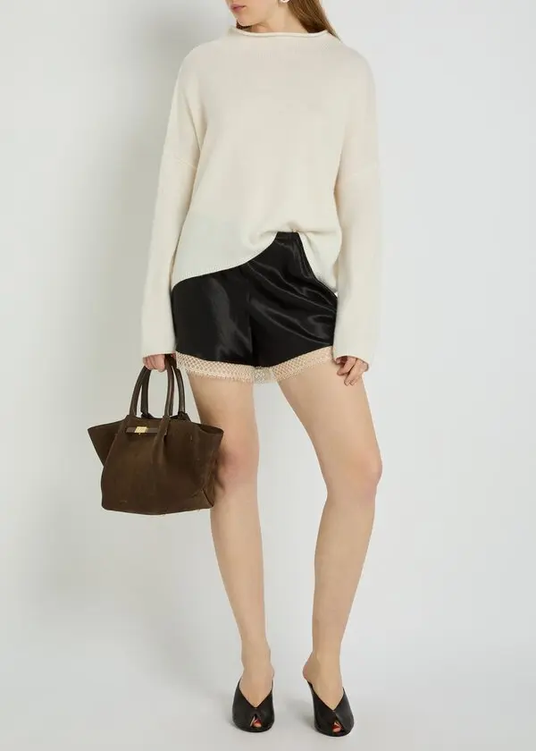 DEMELLIER The Midi New York Suede Tote Bag - Brown