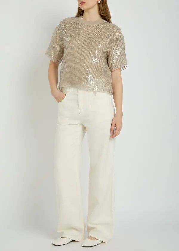 Brunello Cucinelli Embellished Silk Blouse
