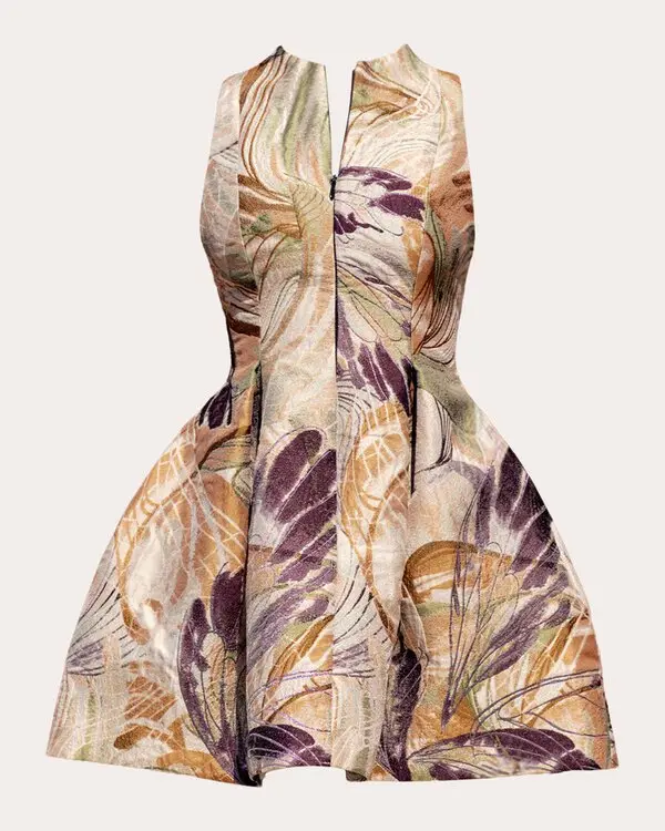 ANDREA IYAMAH Venti Vibra Jacquard Pleated Mini Dress