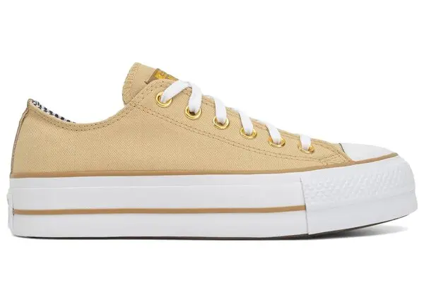 CONVERSE Chuck Taylor All Star Lift Platform Ox Herringbone Stripe - Utility Sunflower/trek Tan