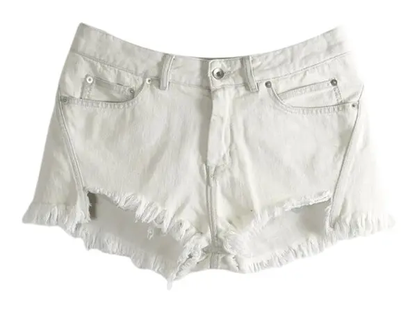 Rick Owens In Denim Bias Cutoffs Shorts - Ilk Wash