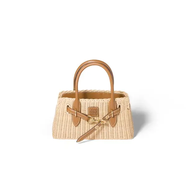 Miu Miu Aventure Wicker And Leather Handbag