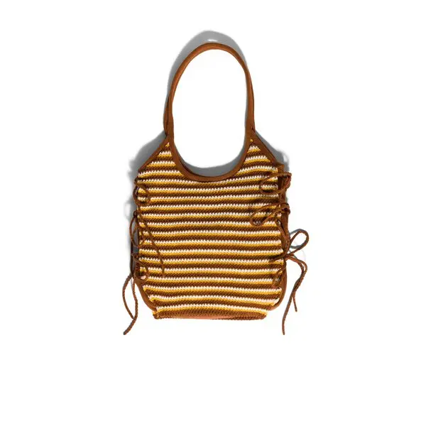 Miu Miu Ivy Crochet Bag - Cognac/yellow