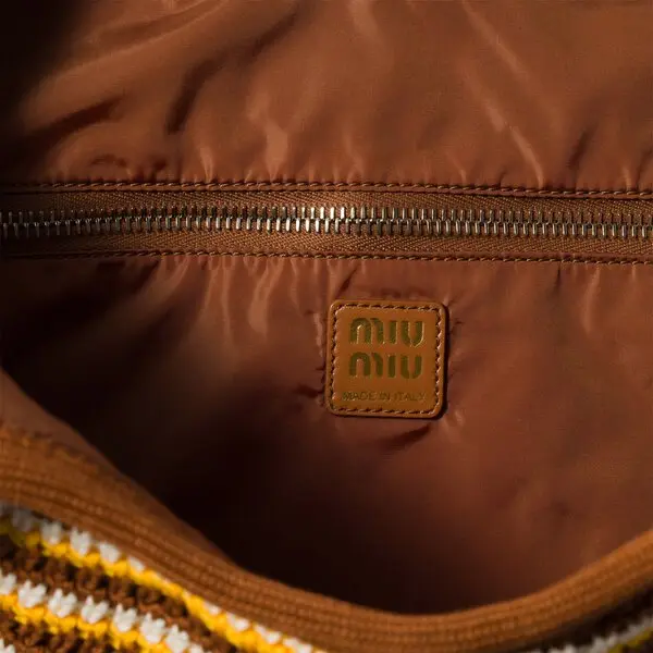 Miu Miu Ivy Crochet Bag - Cognac/yellow
