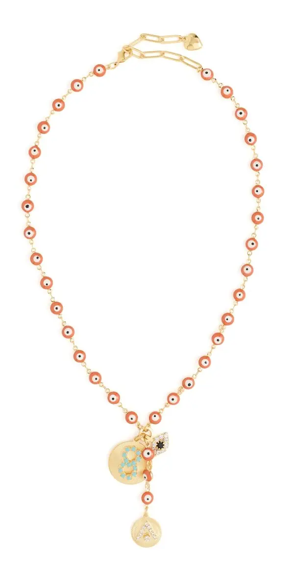 ELIZABETH COLE Galia Charm Necklace - Orange