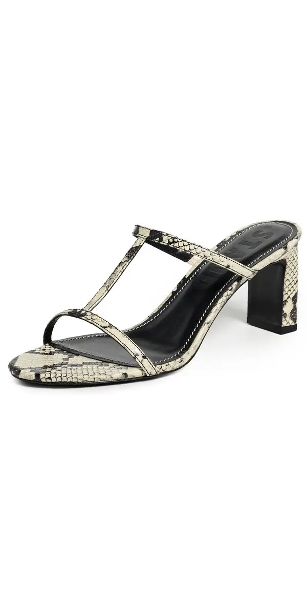 Staud Talita Heel Sandals - White Snake