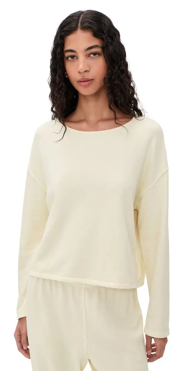 PERFECTWHITETEE Briana Long Sleeve Tee - Custard