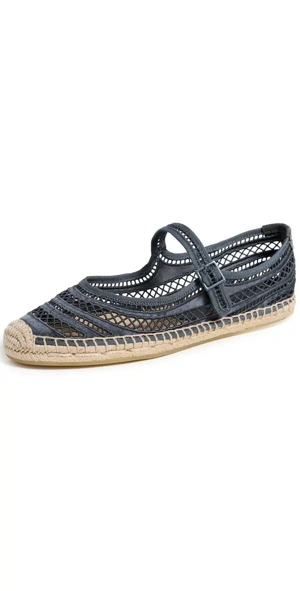 Tory Burch Open Weave Mary Jane Espadrilles - Bluestone