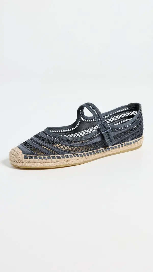 Tory Burch Open Weave Mary Jane Espadrilles - Bluestone