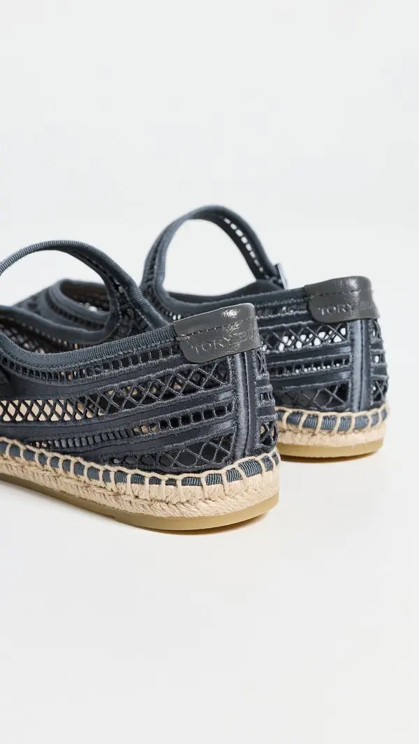 Tory Burch Open Weave Mary Jane Espadrilles - Bluestone