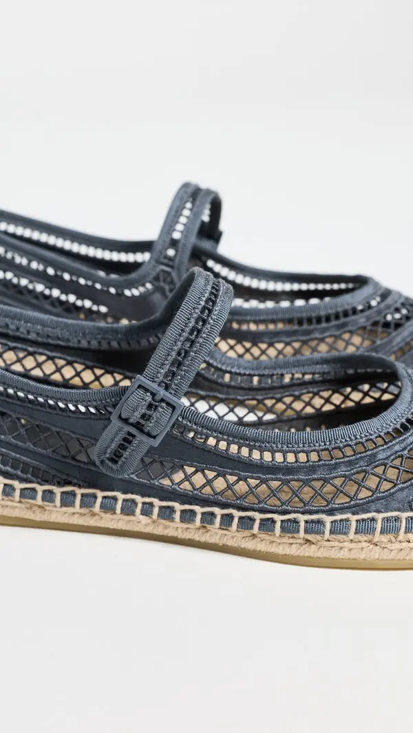 Tory Burch Open Weave Mary Jane Espadrilles - Bluestone