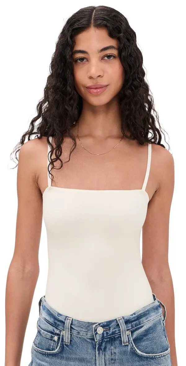 Commando Butter Luxe Straight Cami Thong Bodysuit - Ivory