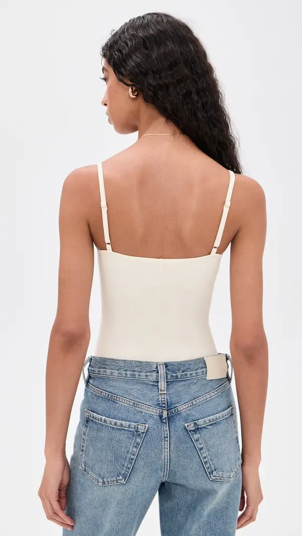 Commando Butter Luxe Straight Cami Thong Bodysuit - Ivory