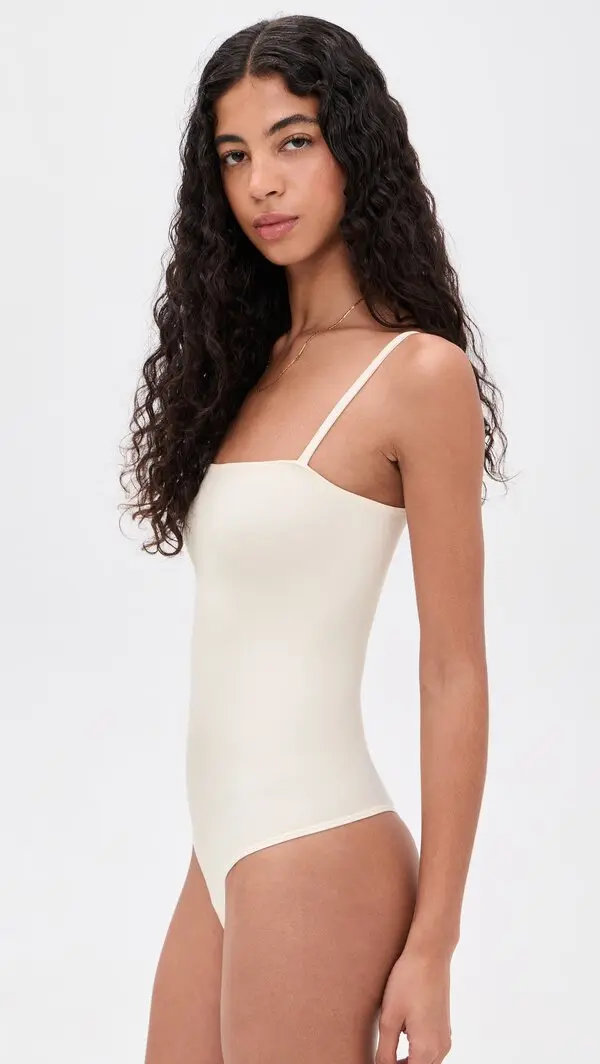 Commando Butter Luxe Straight Cami Thong Bodysuit - Ivory