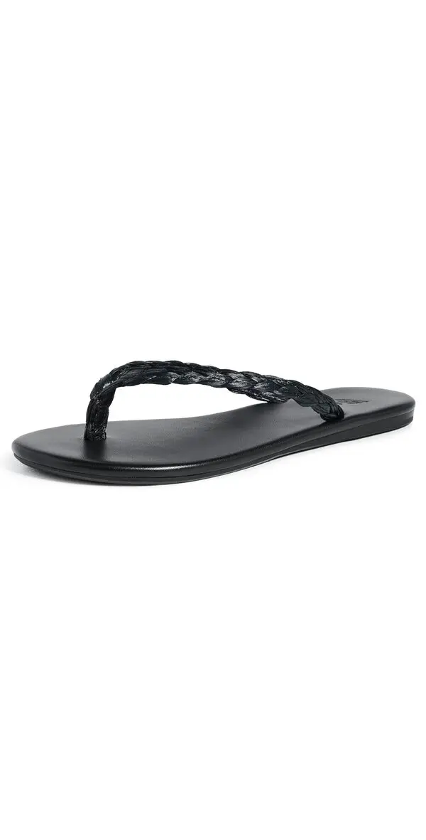 ANCIENT GREEK SANDALS Saionara Raffia Flip Flop - Black