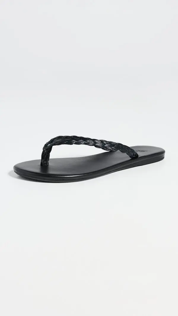 ANCIENT GREEK SANDALS Saionara Raffia Flip Flop - Black