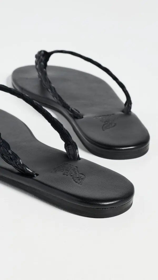 ANCIENT GREEK SANDALS Saionara Raffia Flip Flop - Black