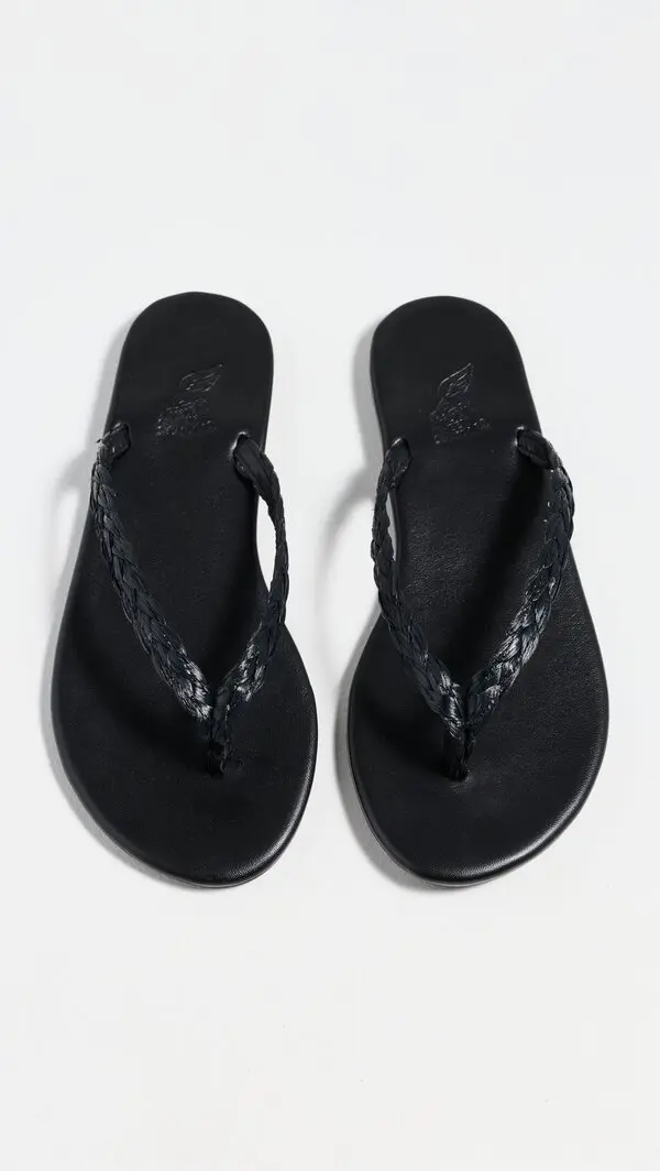 ANCIENT GREEK SANDALS Saionara Raffia Flip Flop - Black