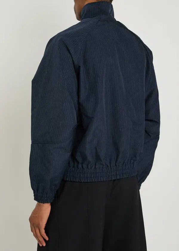 WILLY CHAVARRIA Ruff Rider Pinstriped Woven Track Jacket - Navy