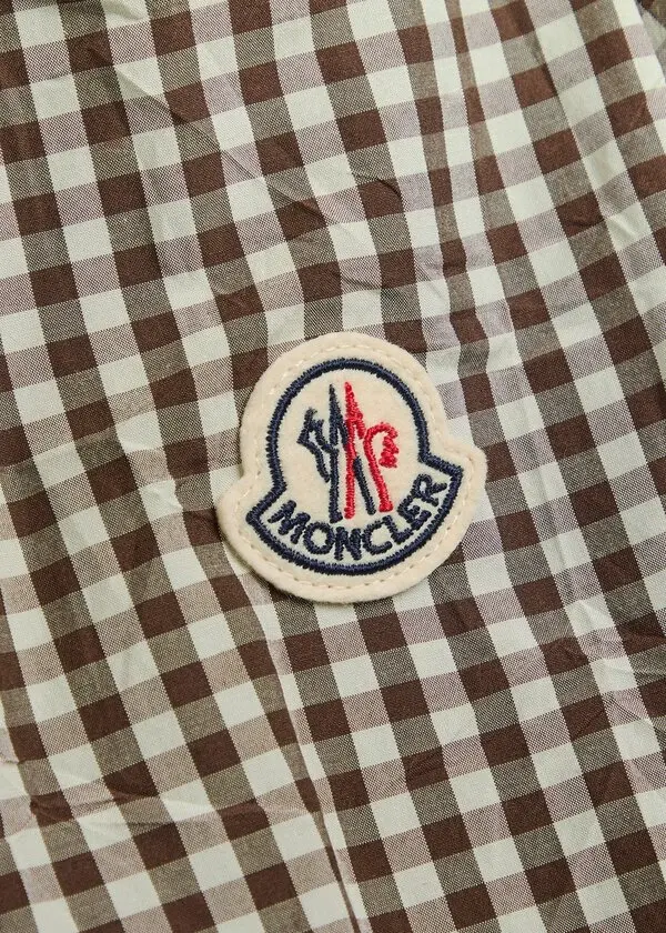 Moncler Gingham Crinkled Cotton-blend Jacket