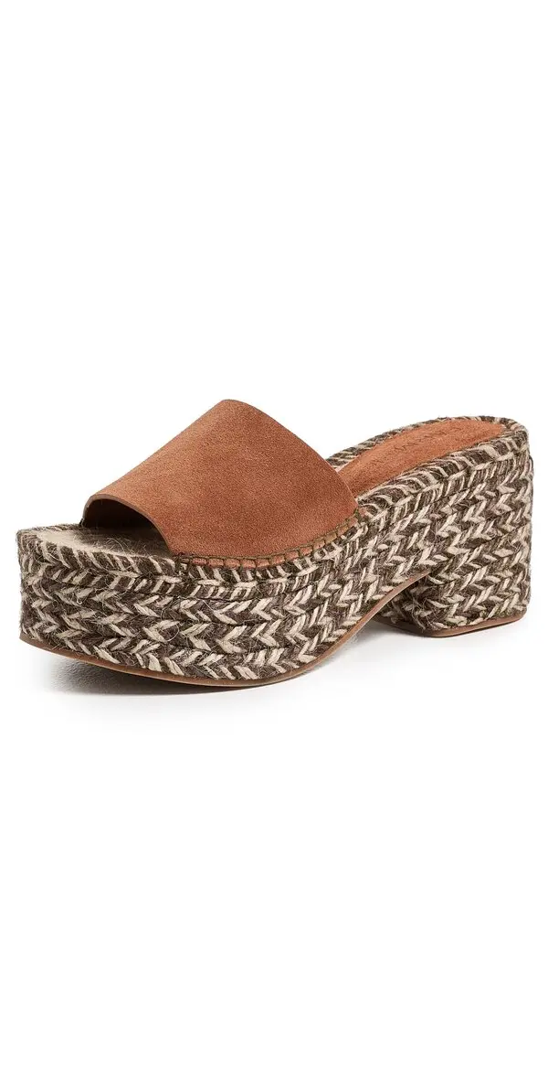 Farm Rio Platform Espadrille Sandals - Brown