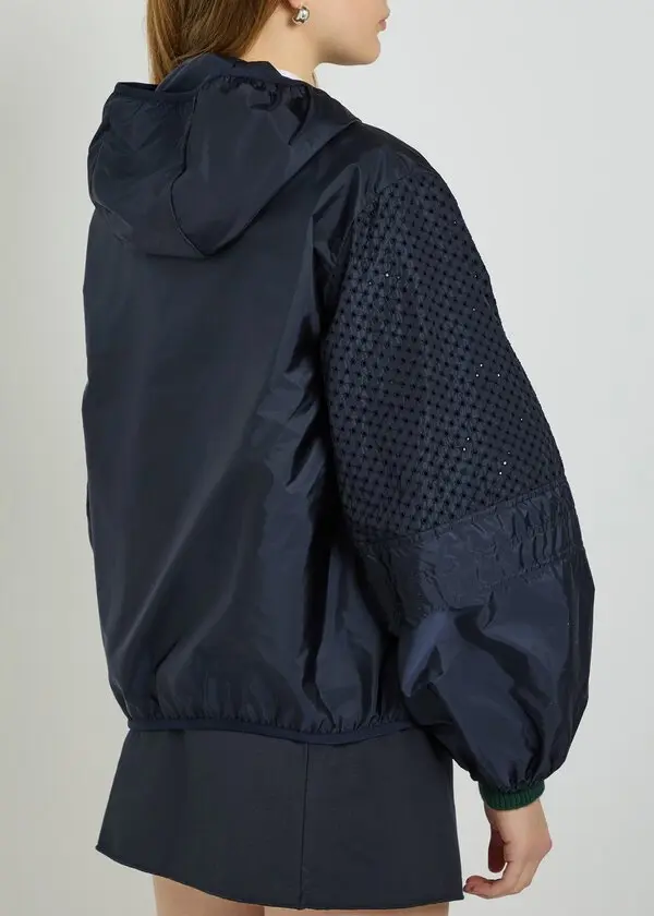 Moncler Zelkova Embroidered Nylon Jacket - Navy